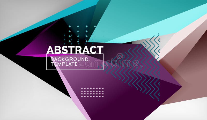 3d Geometric Triangular Shapes Abstract Background, Color Triangles ...