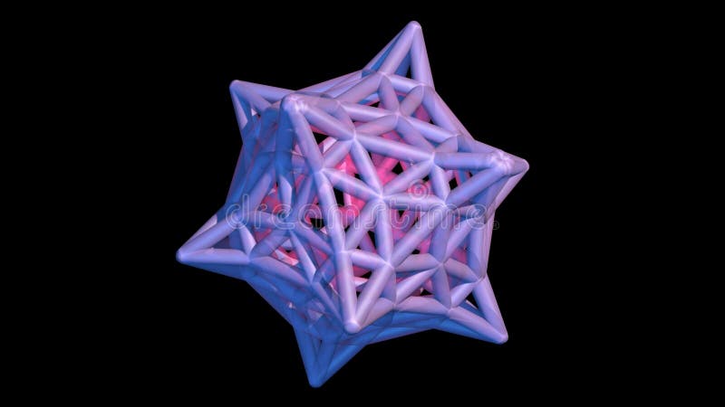 3d Geometric Art, Evolving Polyhedra Star Shape Geometry.Glowing Rose ...