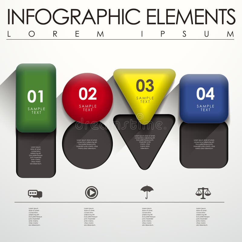 3d Geometry Infographic Elements Stock Vector - Illustration of info ...