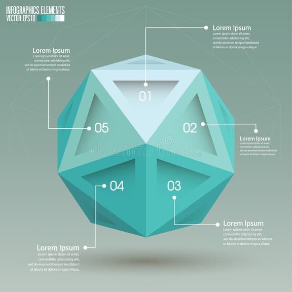 3d Geometry Infographics Template Stock Vector - Illustration of ...