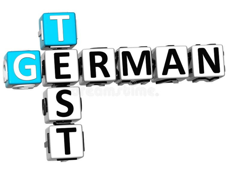 3D German Test Crossword stock illustration. Illustration of read ...