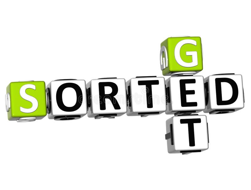 3D Get Sorted Crossword stock illustration. Illustration of ...