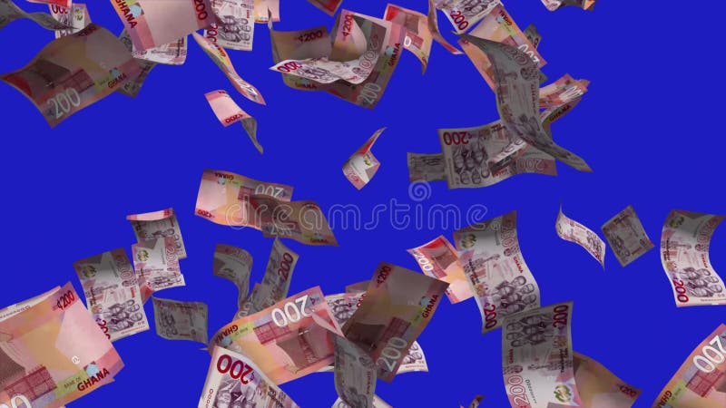 3D Ghana Cedi Notes Falling on Green Screen Stock Footage - Video of ...