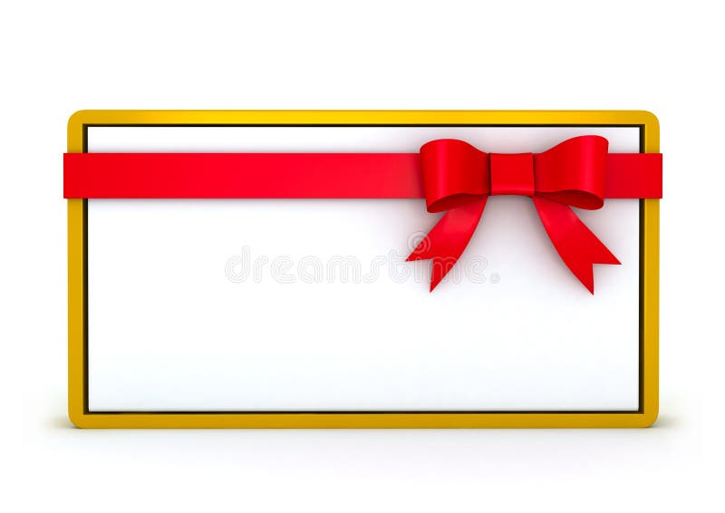 3d gift card with ribbon stock illustration. Illustration of design ...
