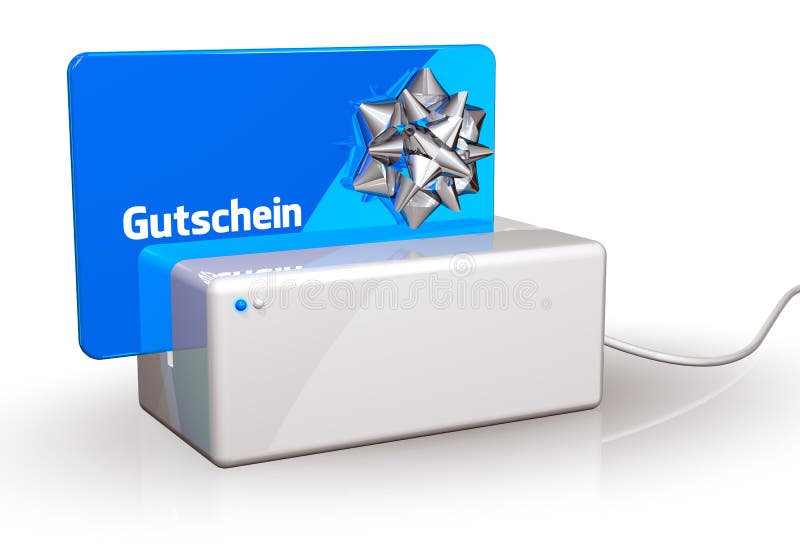 3D Gift Card Terminal Blue White. Stock Illustration - Illustration of ...