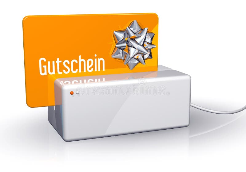 3D Gift Card Terminal Yellow White. Stock Illustration - Illustration ...