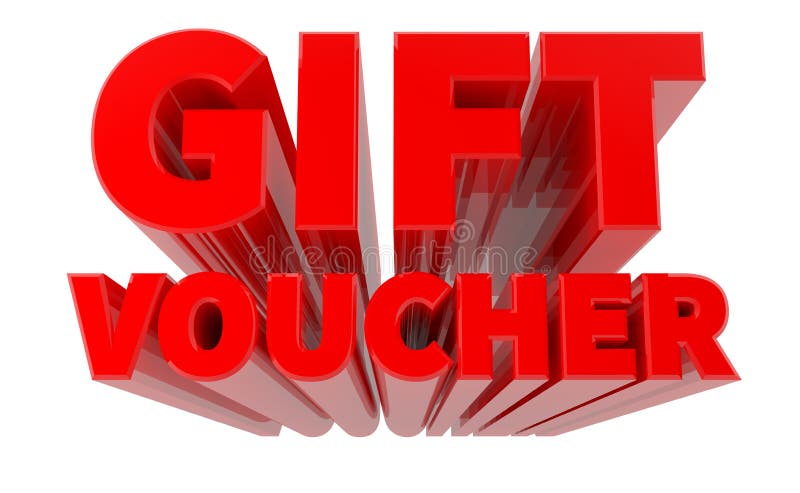 3D GIFT VOUCHER Word on White Background 3d Rendering Stock ...