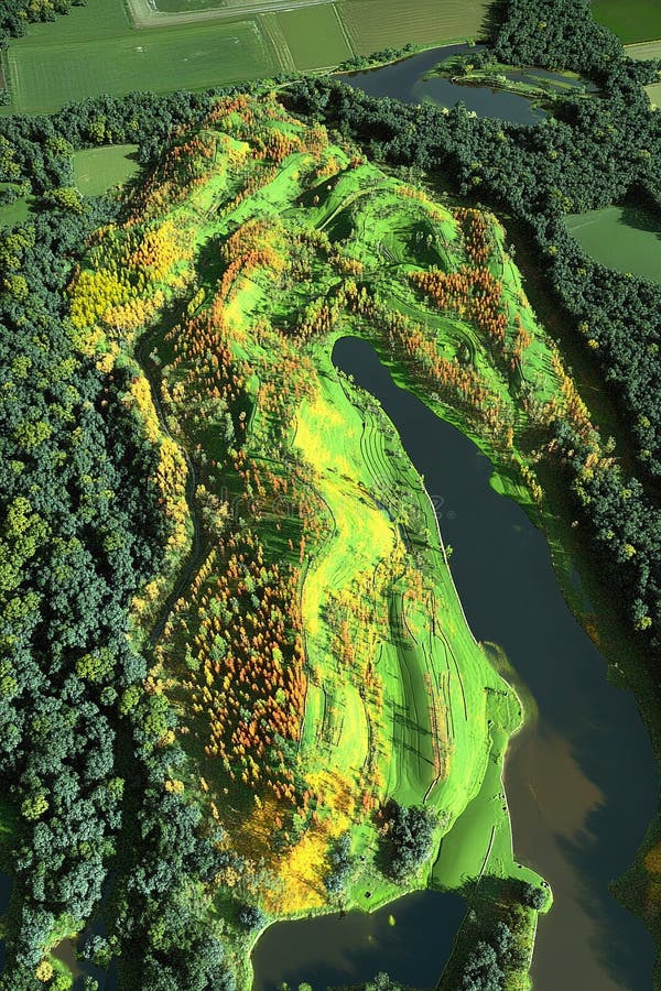 3D GIS Map of a Floodplain Area Created Using LiDAR Scans To Highlight ...