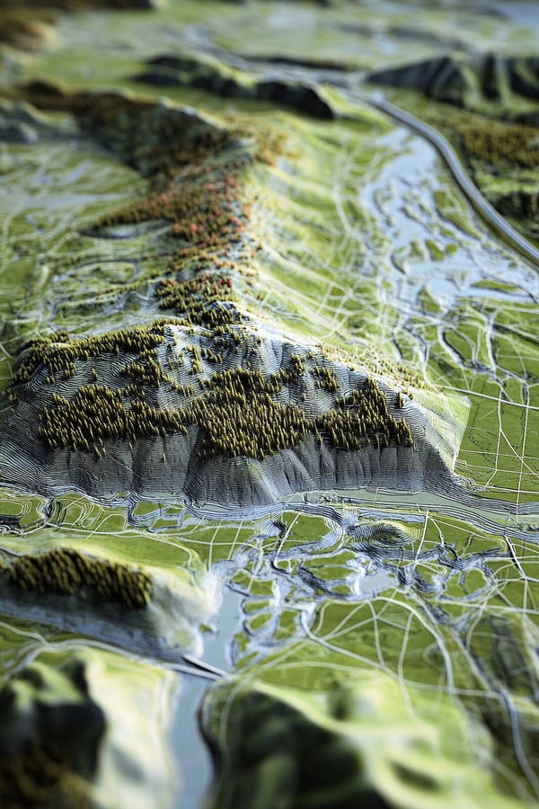 3D GIS Map of a Floodplain Area Created Using LiDAR Scans To Highlight ...