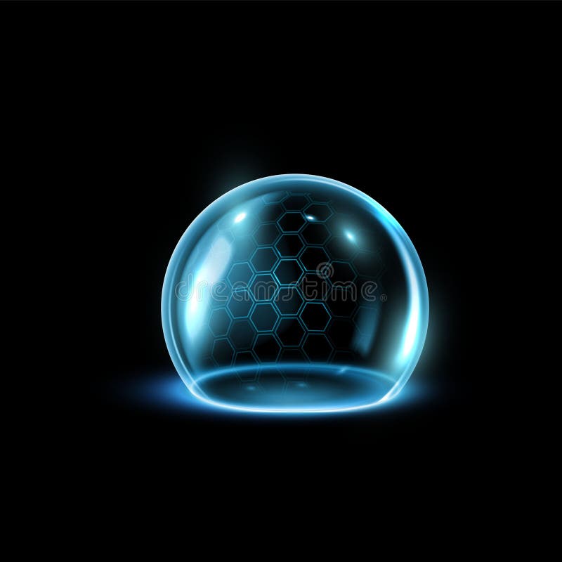 3d Glass Ball Vector Illustration with Hexagonal Texture Stock Vector ...