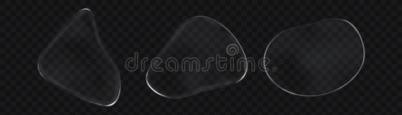 3d Glass Drop Vector. Abstract Realistic Clear Transparent Blob Shape ...