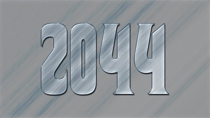 3D Glass Effect Number Design of 2044, Glassy Background. Stock ...