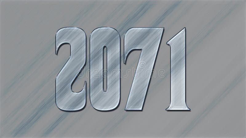 3D Glass Effect Number Design of 2071, Glassy Background. Stock ...