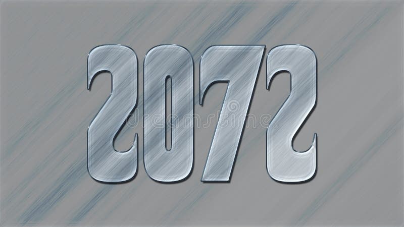 3D Glass Effect Number Design of 2072, Glassy Background. Stock ...