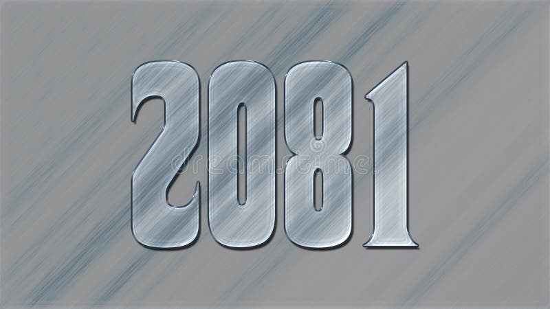 3D Glass Effect Number Design of 2081, Glassy Background. Stock ...