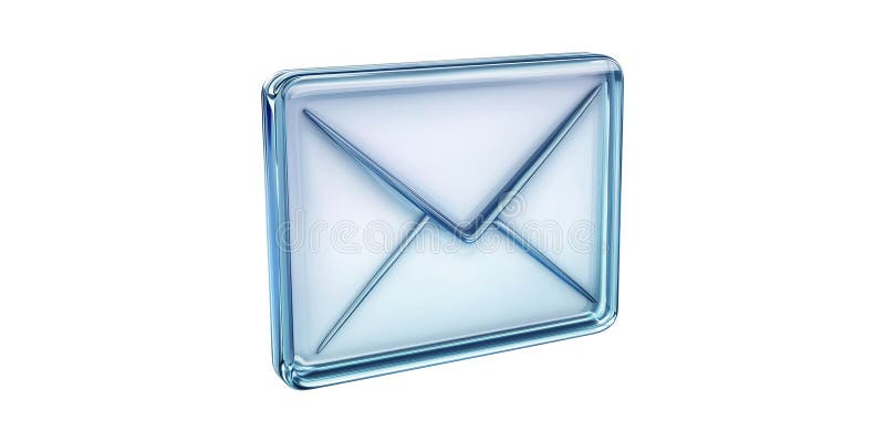 3D Glass Envelope Icon Symbolizing Digital Communication and Email ...
