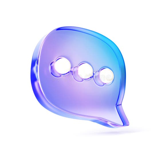 3d Glass Holographic Speech Bubble for Message or Comment Render ...