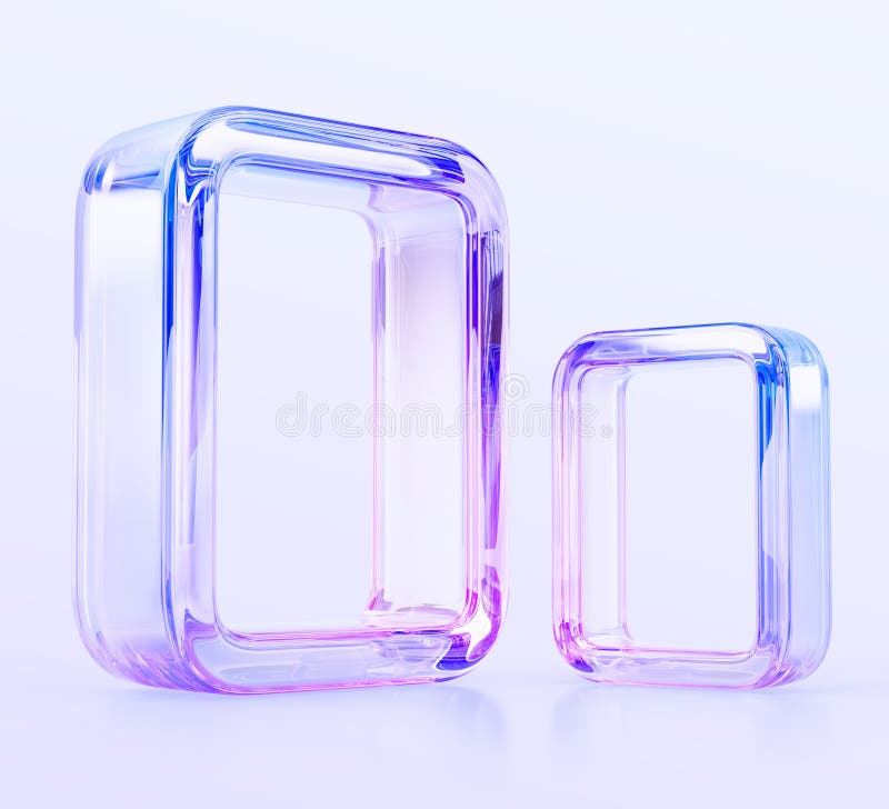 3d Glass Holographic Bar Chart, Graph or Diagram Render Icon. Rainbow ...