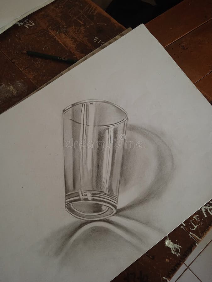 A 3D Glass Image with Black and White Shading Stock Photo - Image of ...