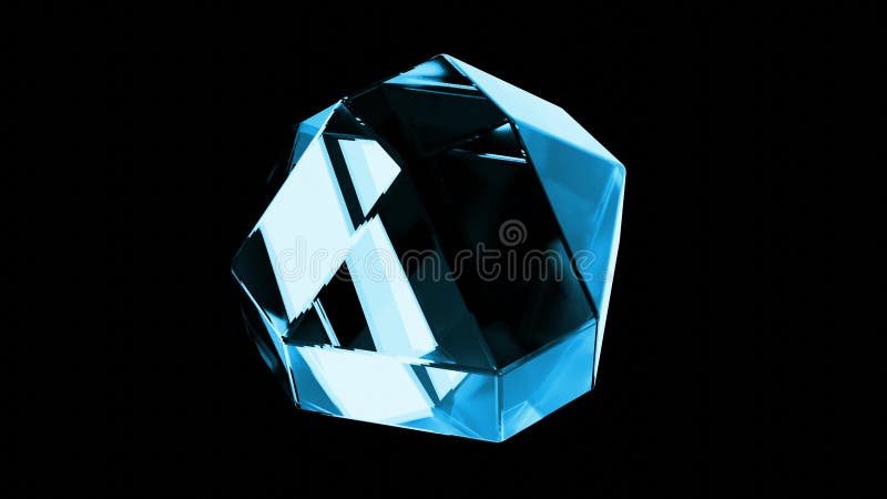 3D Crystal with Refraction and Holographic Effect Light on Dark ...