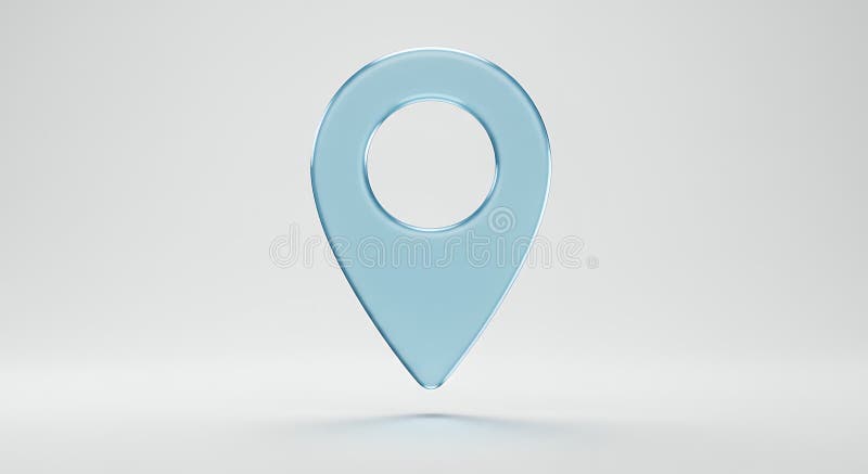 3D Glass Location Pin Icon, Transparent Map Pointer, Navigation Symbol ...