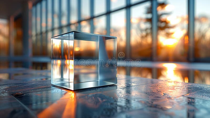 A 3D Glass Logo Mockup with Realistic Reflections Stock Image - Image ...