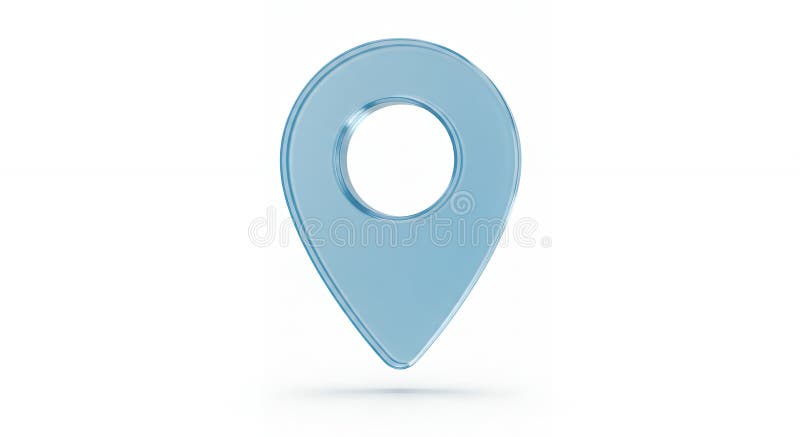 3D Glass Map Pin Location Marker Icon - Transparent Blue GPS Pointer ...