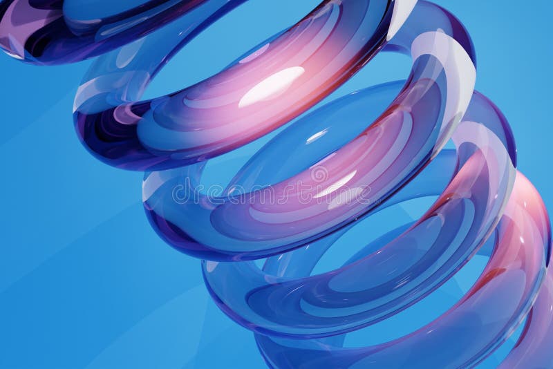 3d Glass Rings Shape Abstract Render Stock Illustration - Illustration ...
