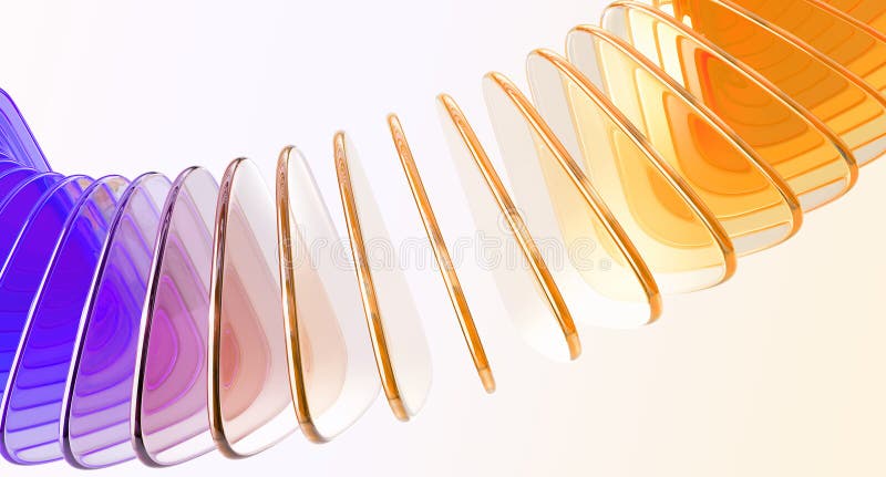 3d Glass Row of Color Triangle Plate Shapes with Rainbow Light Texture ...