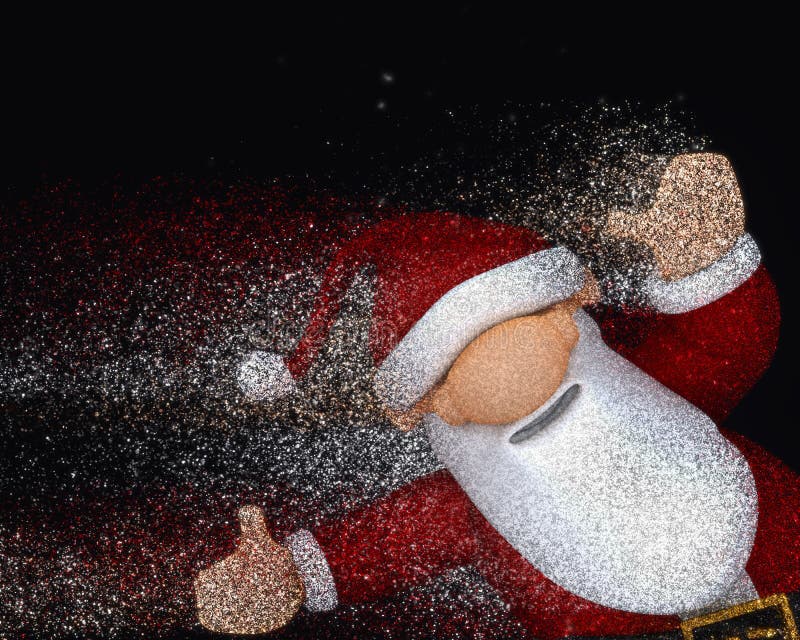 3D glitter Santa Claus stock illustration. Illustration of glittery ...