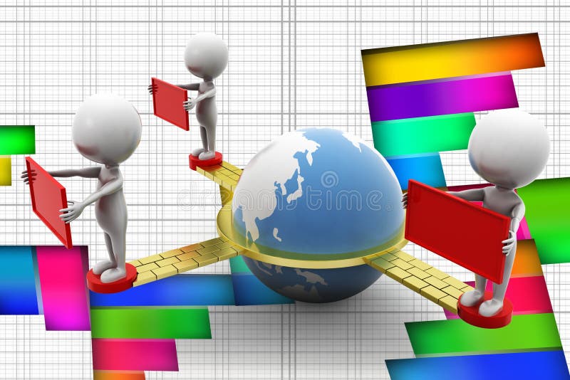 3d Global Communication Illustration Stock Illustration - Illustration ...