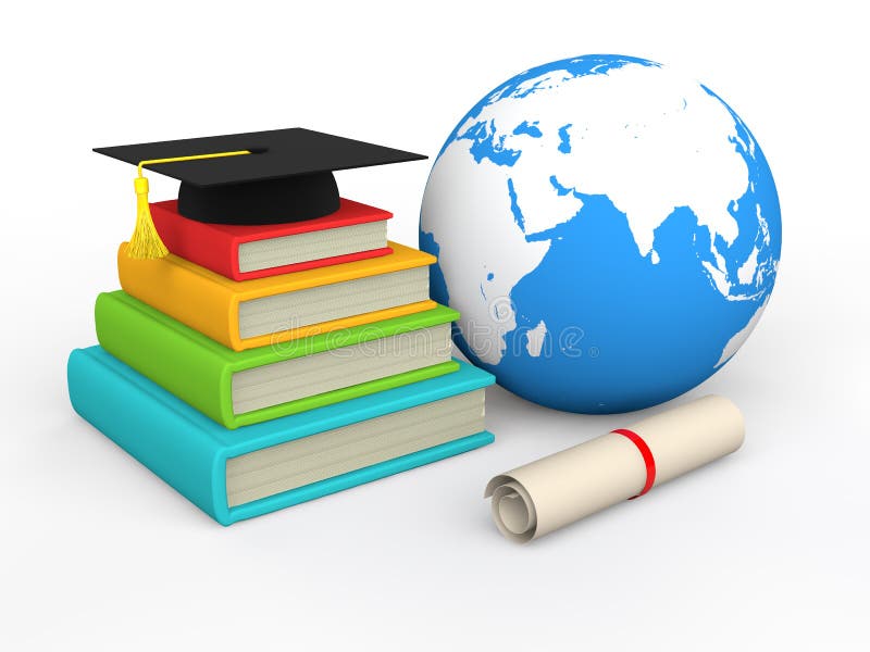 3d Global Education Concept Stock Illustration - Illustration of ...