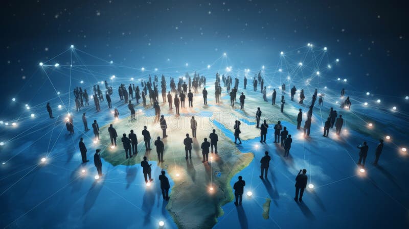 3d Global Network Concept with Business People on Map Showcasing ...