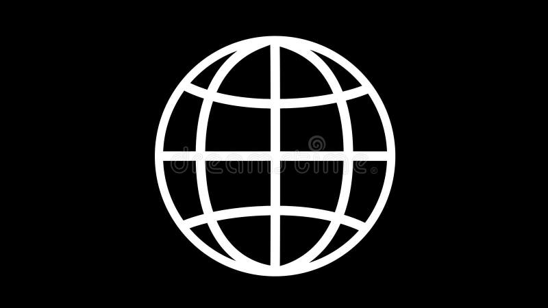 2d Globe Animated Icon Rotate 360 Loop with Alpha Channel Stock Footage ...