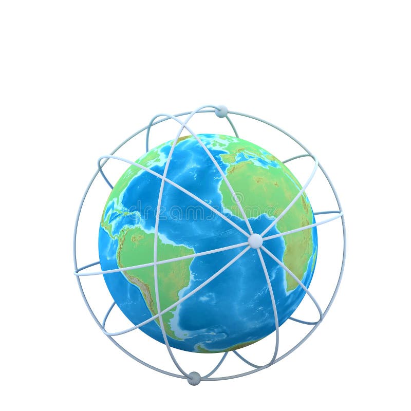 3d Globe Connections Network Design Stock Illustration - Illustration ...