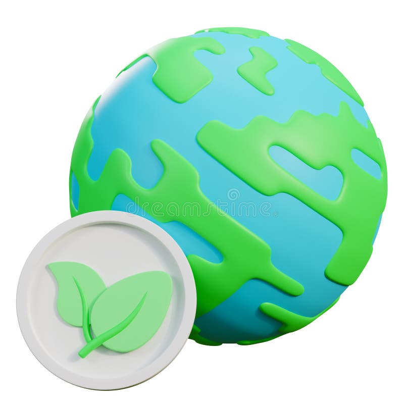 3D Globe with Eco-Friendly Symbol - Save the World Stock Image - Image ...