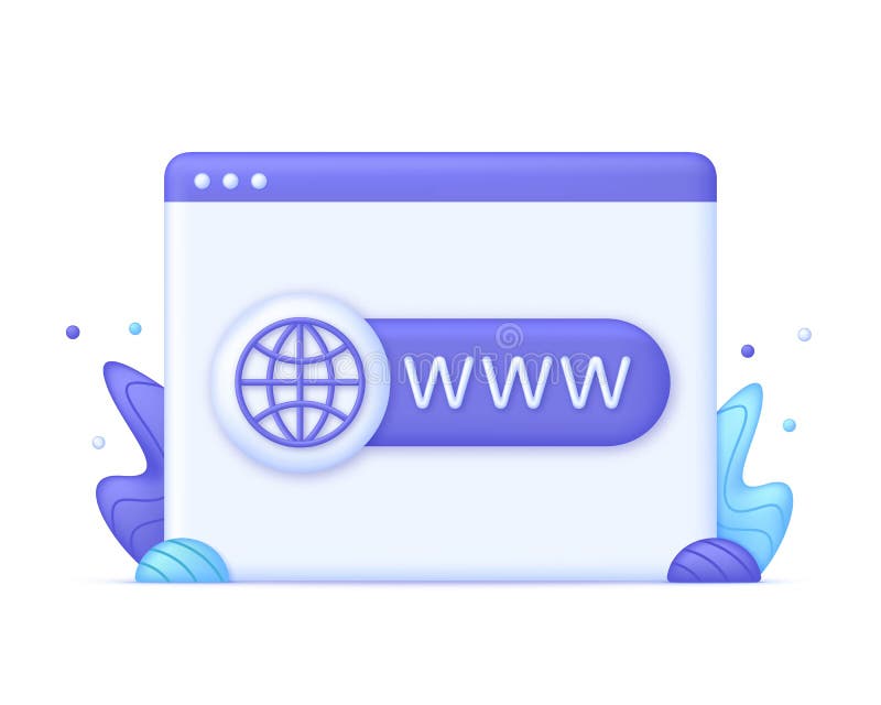 3D Globe Hyperlink Icon. Search WWW Sign. Web Hosting Technology Stock ...