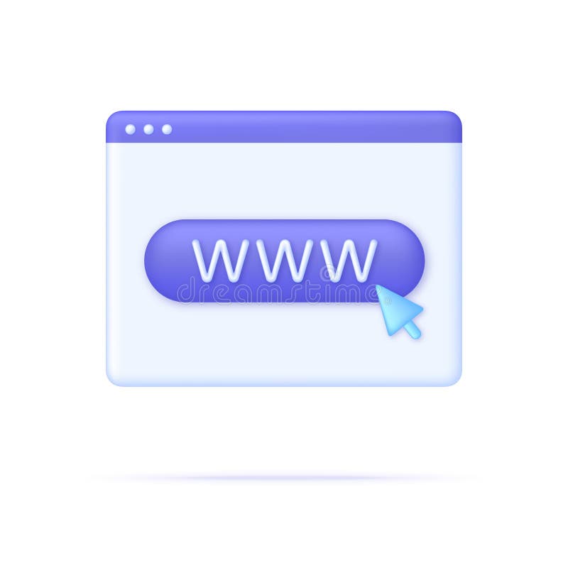 3D Globe Hyperlink Icon. Search WWW Sign. Web Hosting Technology Stock ...