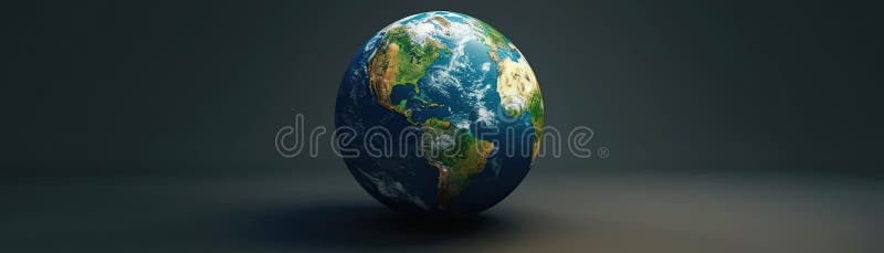 A 3D Globe Icon with Continents and Oceans Clearly Labeled Stock ...