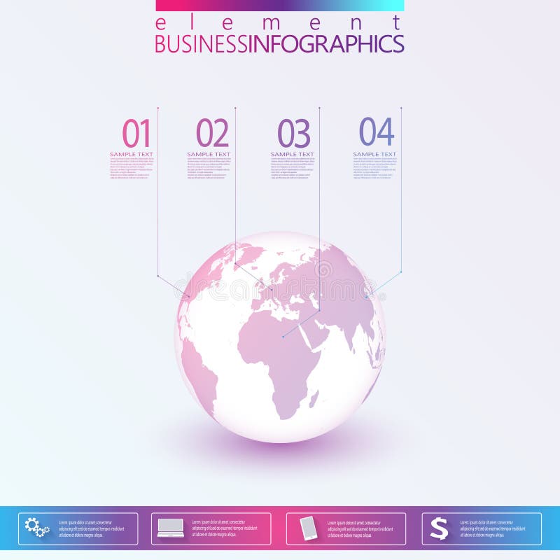 3D Globe Infographic stock illustration. Illustration of graphic - 49890055