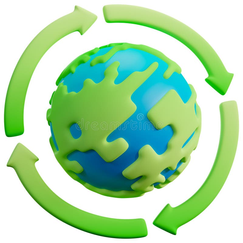 Globe with Recycling Arrows Illustration - Eco-Friendly Stock ...
