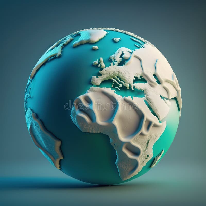 3D Globe with Relief. Generative AI. Stock Illustration - Illustration ...