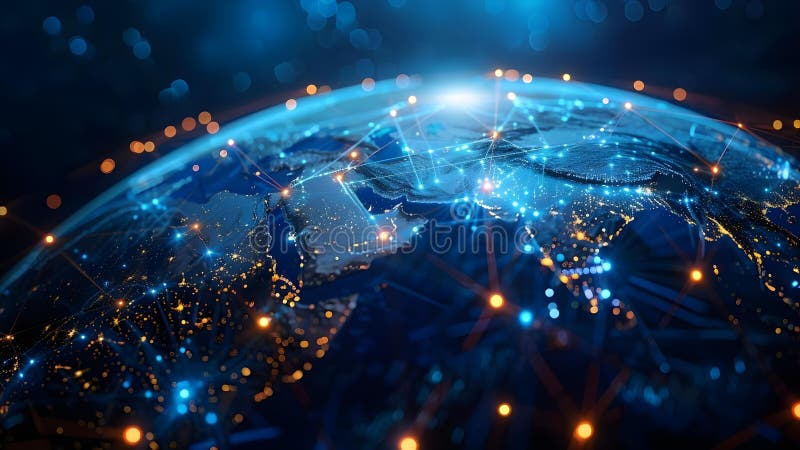 3D Globe Showing Global Connectivity Business Tech Advancements and ...