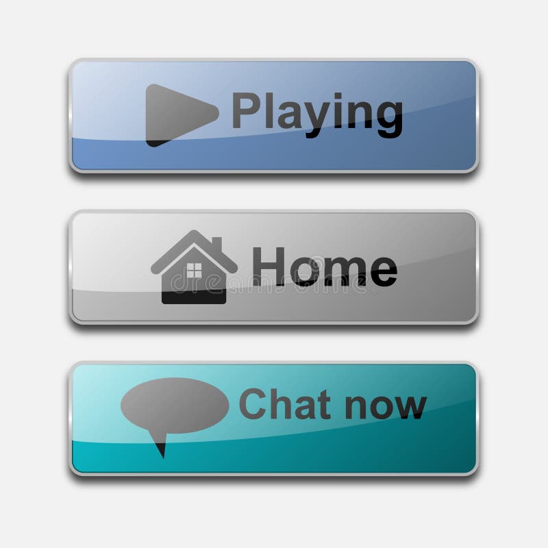 3D Glossy Action Web Button Vector Design. Stock Illustration ...