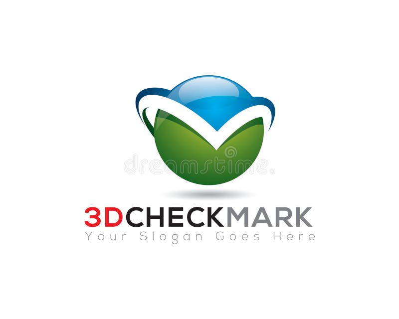 3d Glossy Checkmark Icon Logo Stock Vector - Illustration of checkmark ...