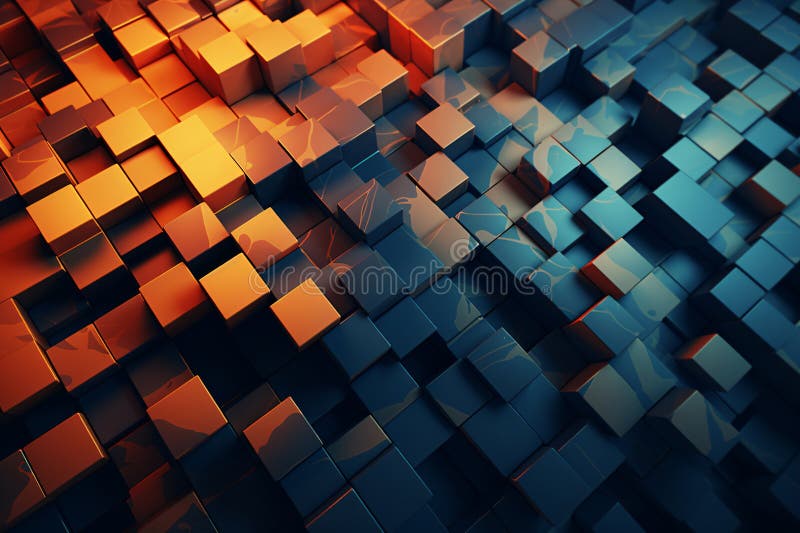 3D Glossy Cubes on Modern Tech Wallpaper Stock Illustration ...