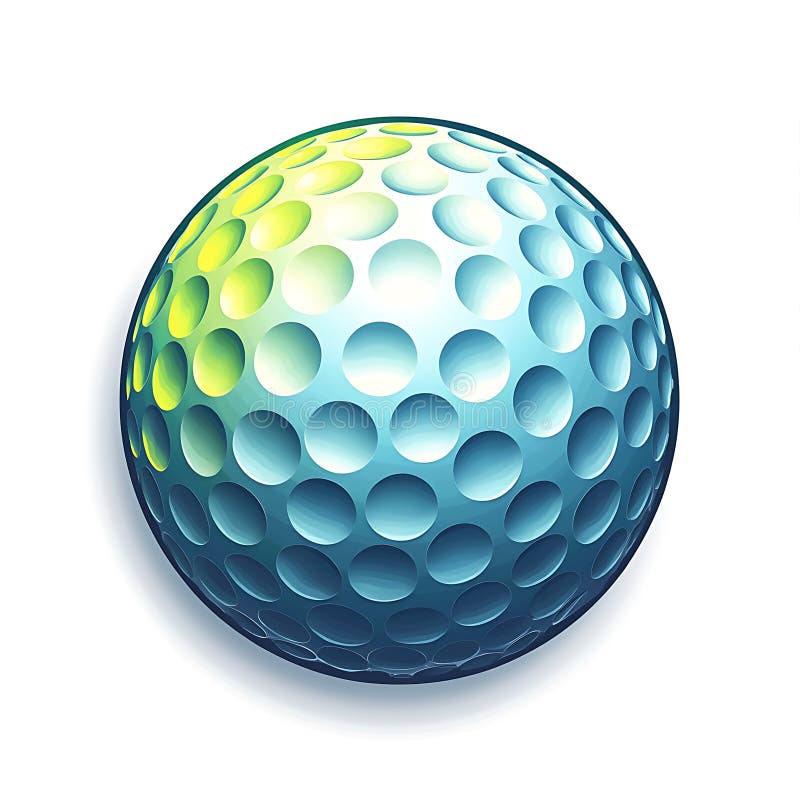 3D Glossy Golf Ball with Realistic Dimples Stock Illustration ...