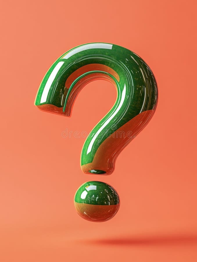 3d Glossy Green Question Mark Orange Background Stock Photos - Free ...