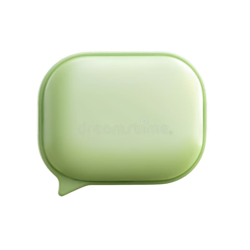 3d Icon Shiny Green Speech Bubble with Transparent Background, Ideal ...