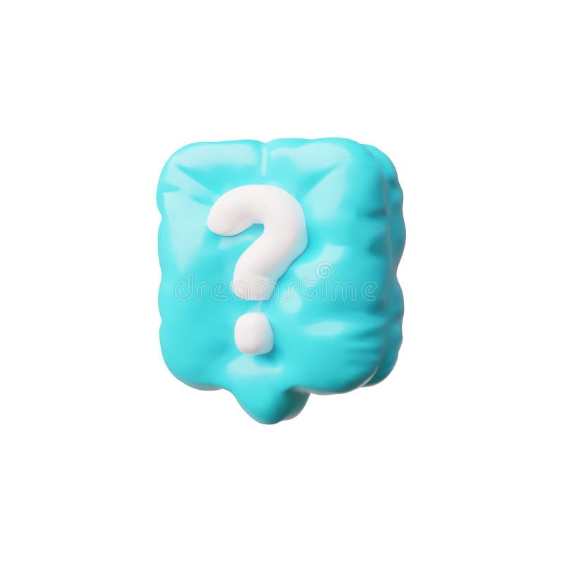 3D Glossy Inflated Balloon Speech Bubble with Question Mark Vector Icon ...